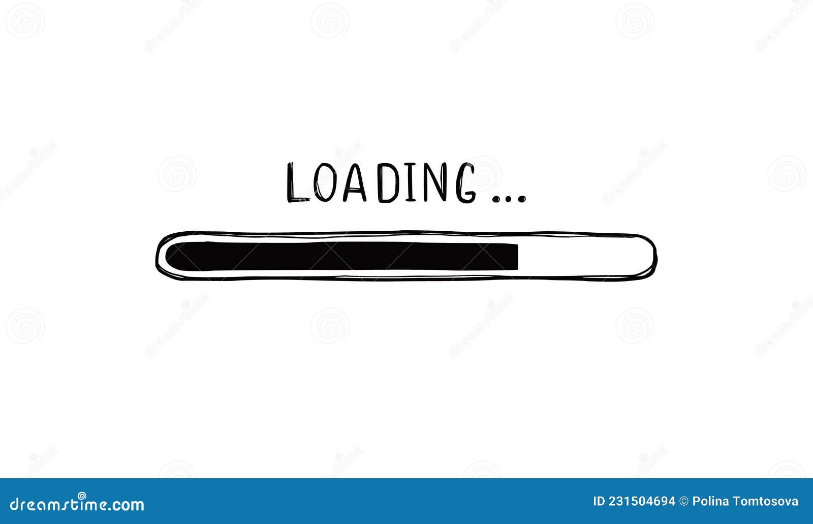 Loading Bar Doodle Element. Hand Drawn Stock Vector - Illustration of ...