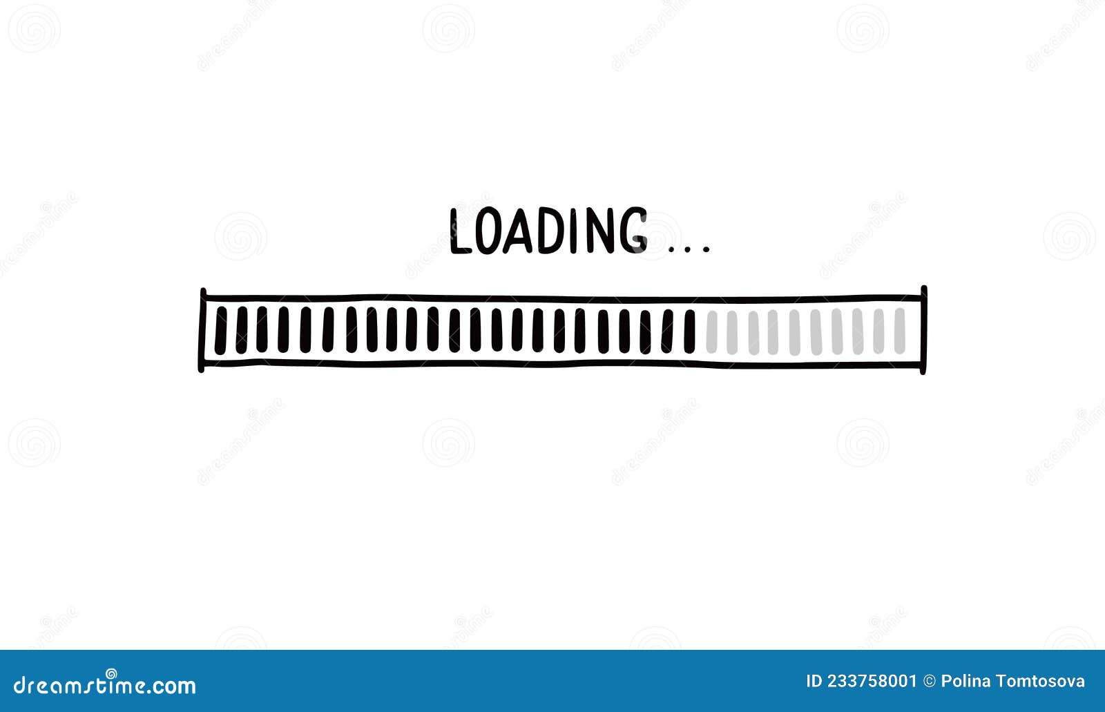 Loading Bar Doodle Element. Hand Drawn Stock Vector - Illustration of ...