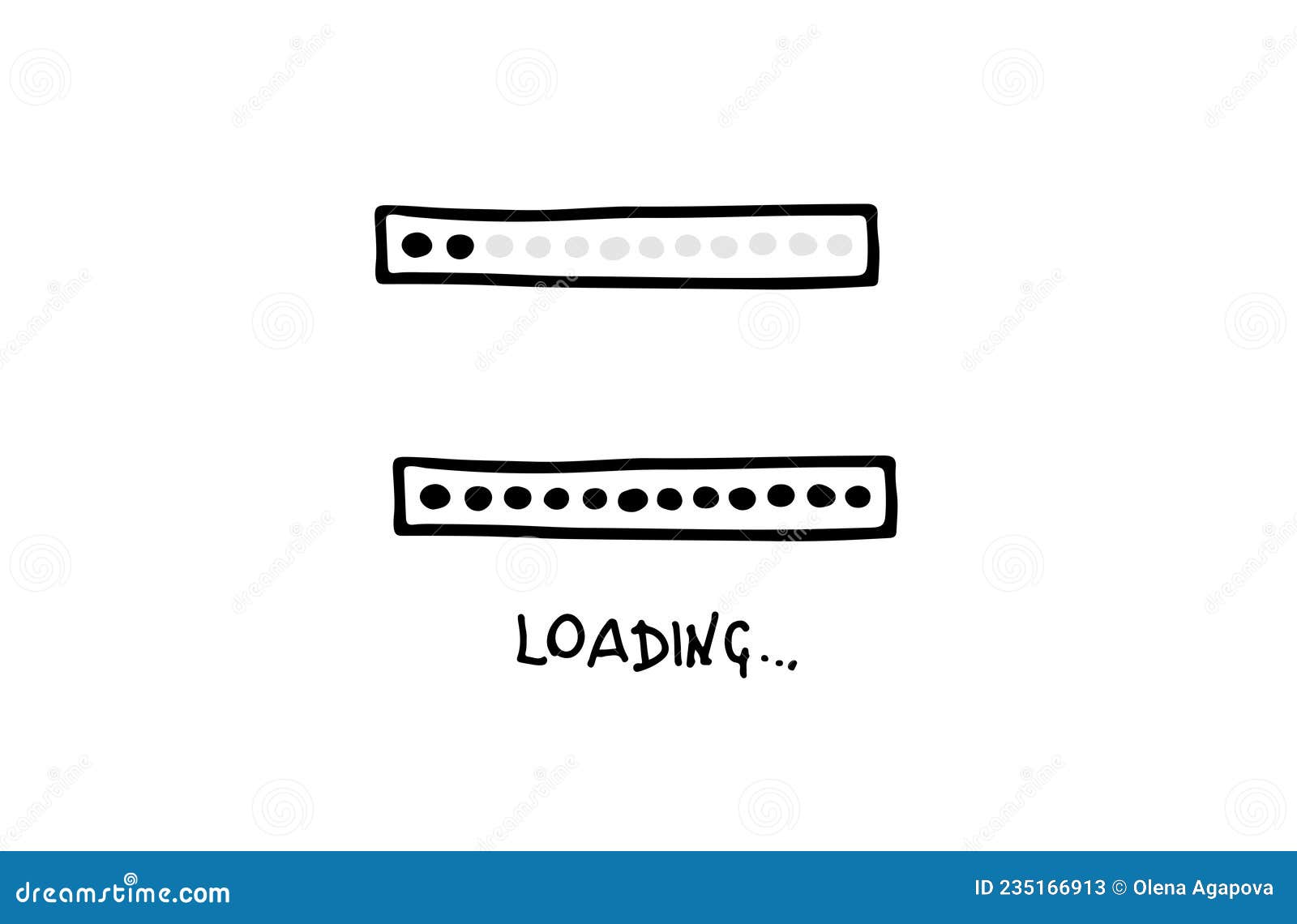 Loading Bar Doodle Icon. Progress Loading Bar. Hand Drawn Sketch ...