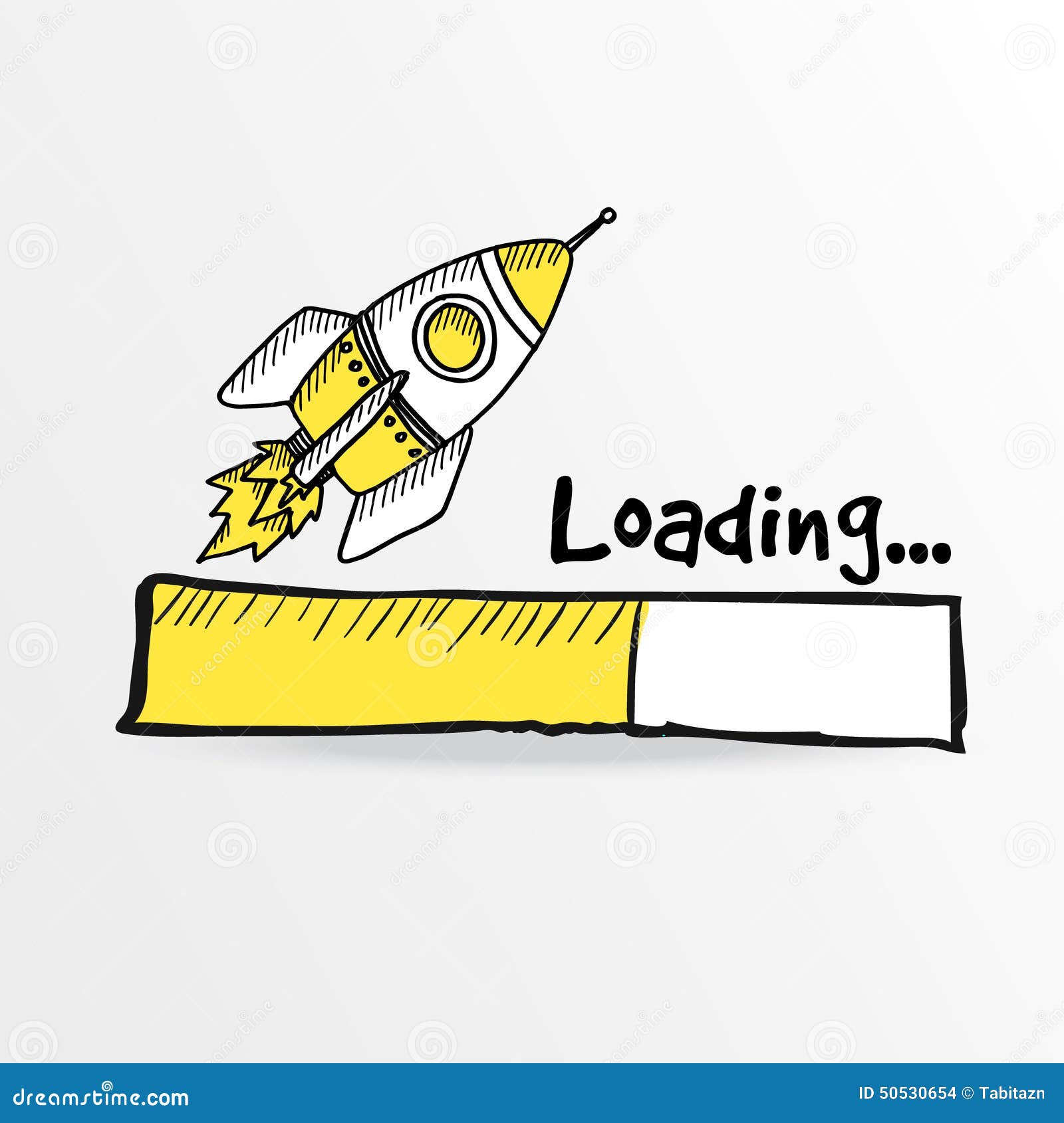 Loading Bar with a Doodle Rocket, Stock Illustration - Illustration of ...