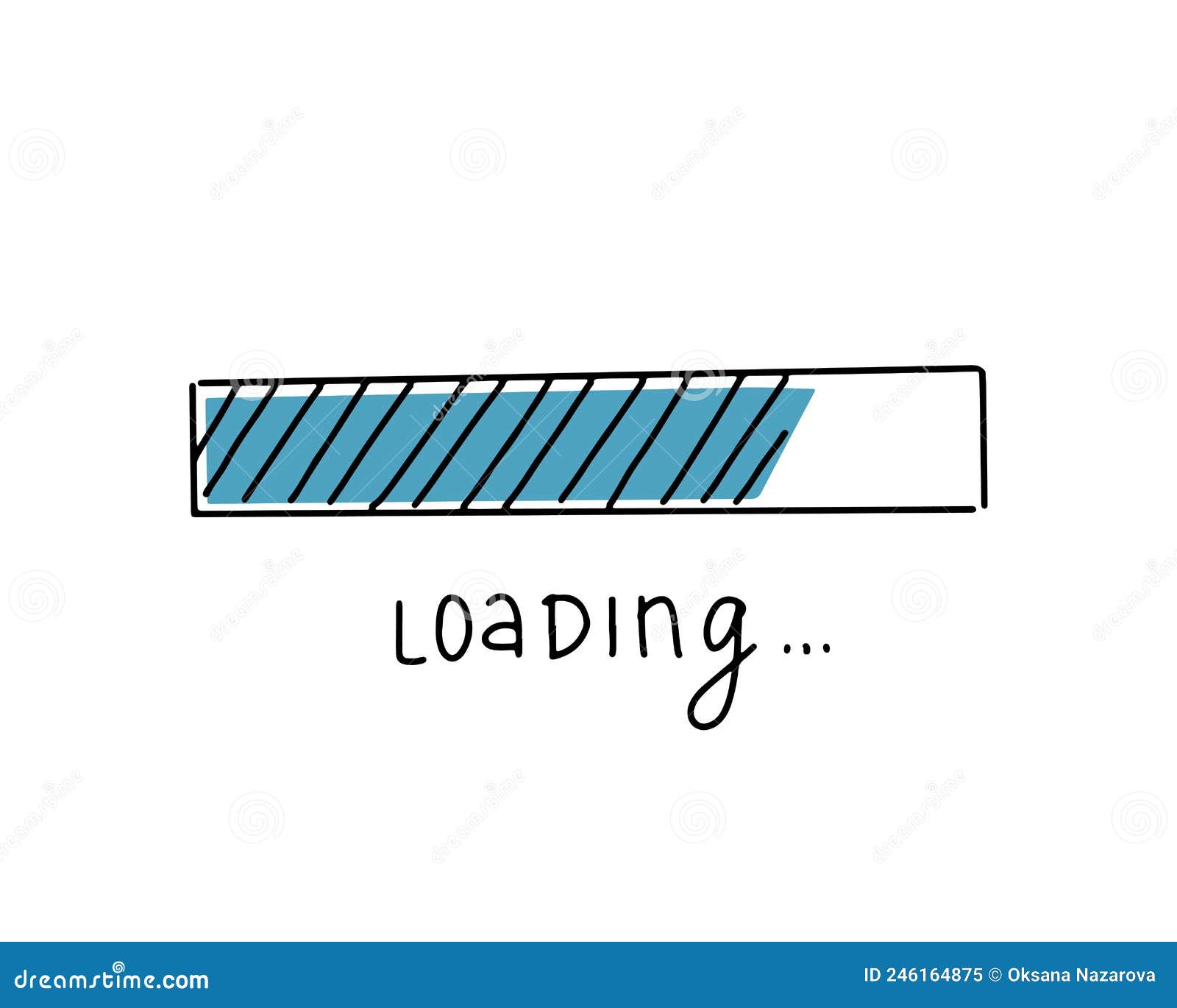 Loading Bar in Doodle Sketch Style Stock Vector - Illustration of site ...