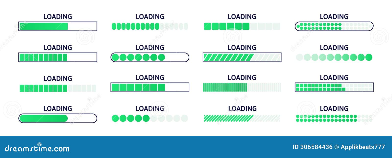 Loading Bar. Download Progress Status, Web Page Loading Scale and Upload Waiting Time Indicator ...
