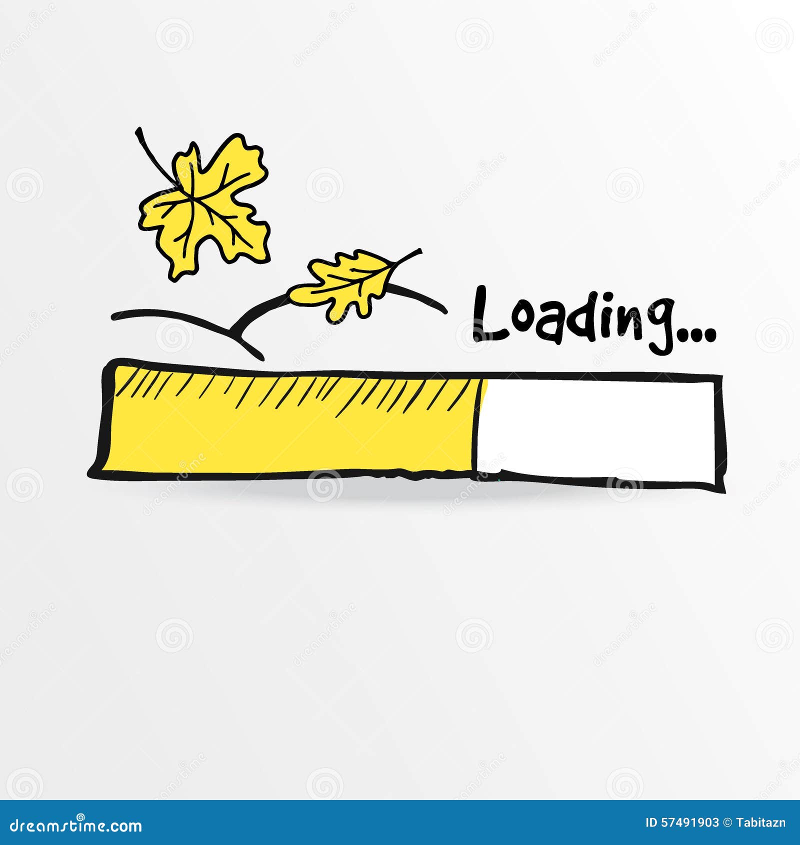 Loading Bar with Falling Leaves, Autumn Fall Concept, Stock Vector ...