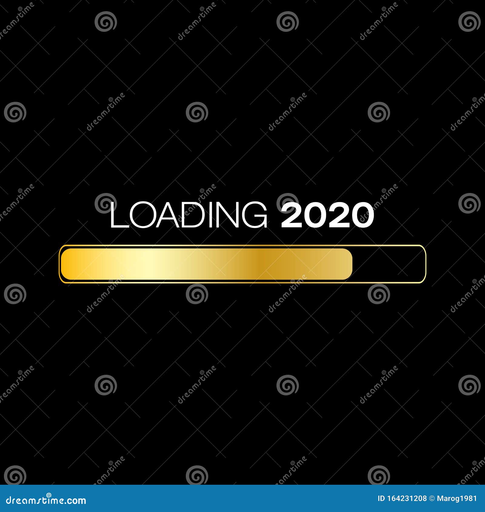 Loading Bar In Gold With The Message Loading 2021 Royalty-Free Stock ...