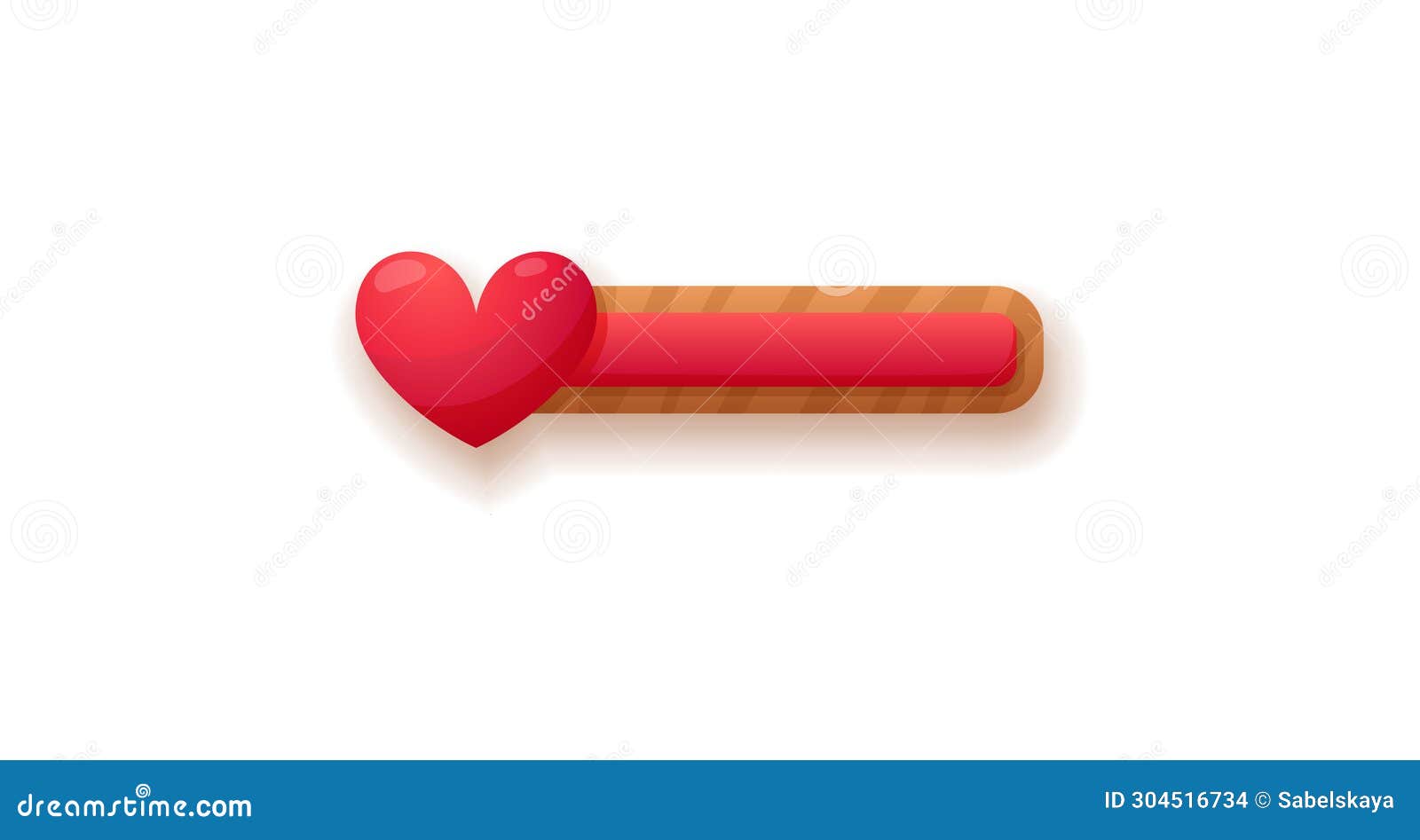 Loading Bar with a Heart-shaped Slider Realistic Vector Illustration ...