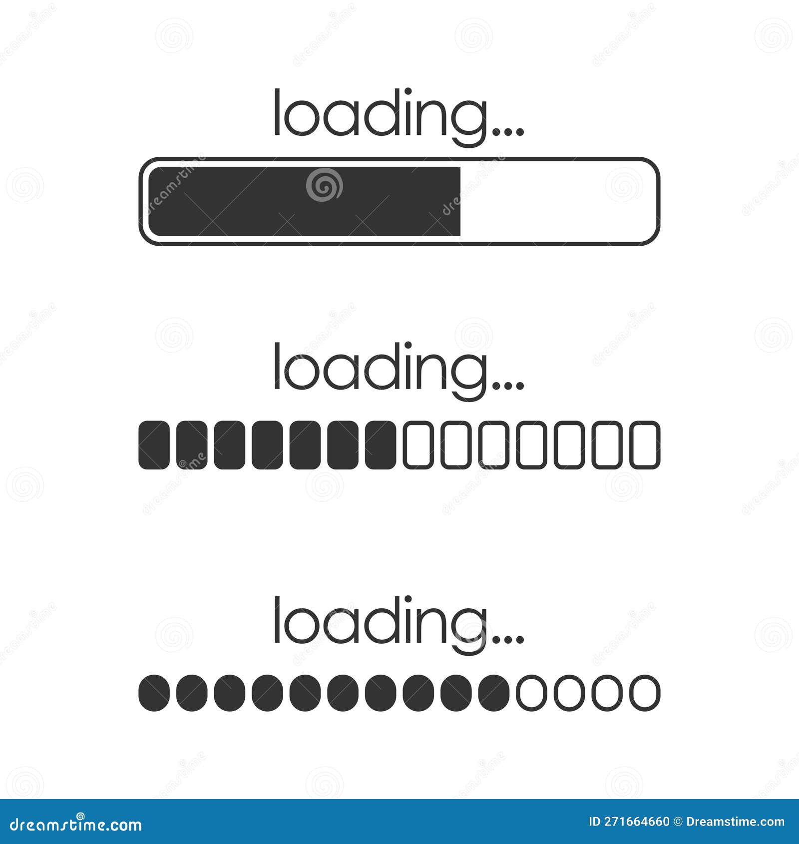 Loading Bar Icon in Flat Style. Progress Indicator Vector Illustration on Isolated Background ...