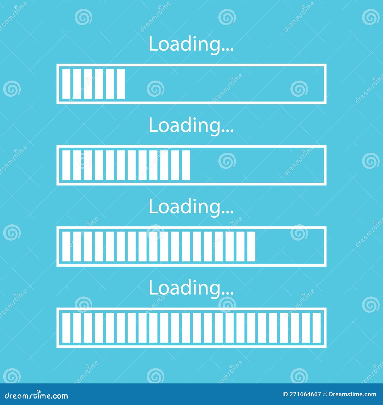 Loading Bar Icon in Flat Style. Progress Indicator Vector Illustration on Isolated Background ...