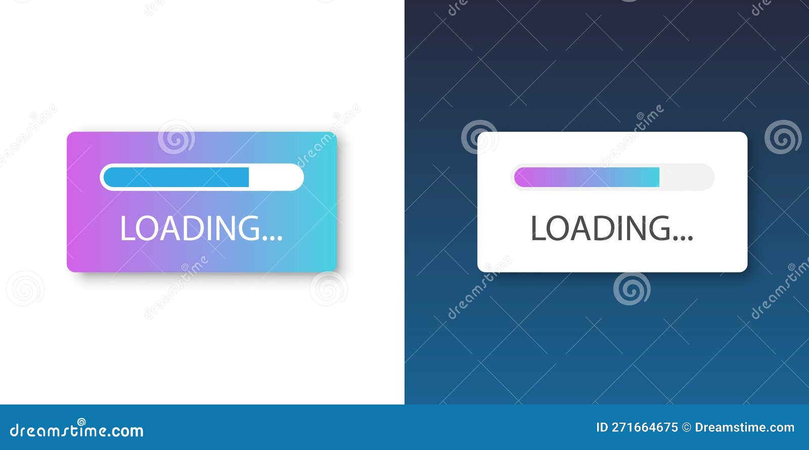 Loading Bar Icon in Flat Style. Progress Indicator Vector Illustration on Isolated Background ...
