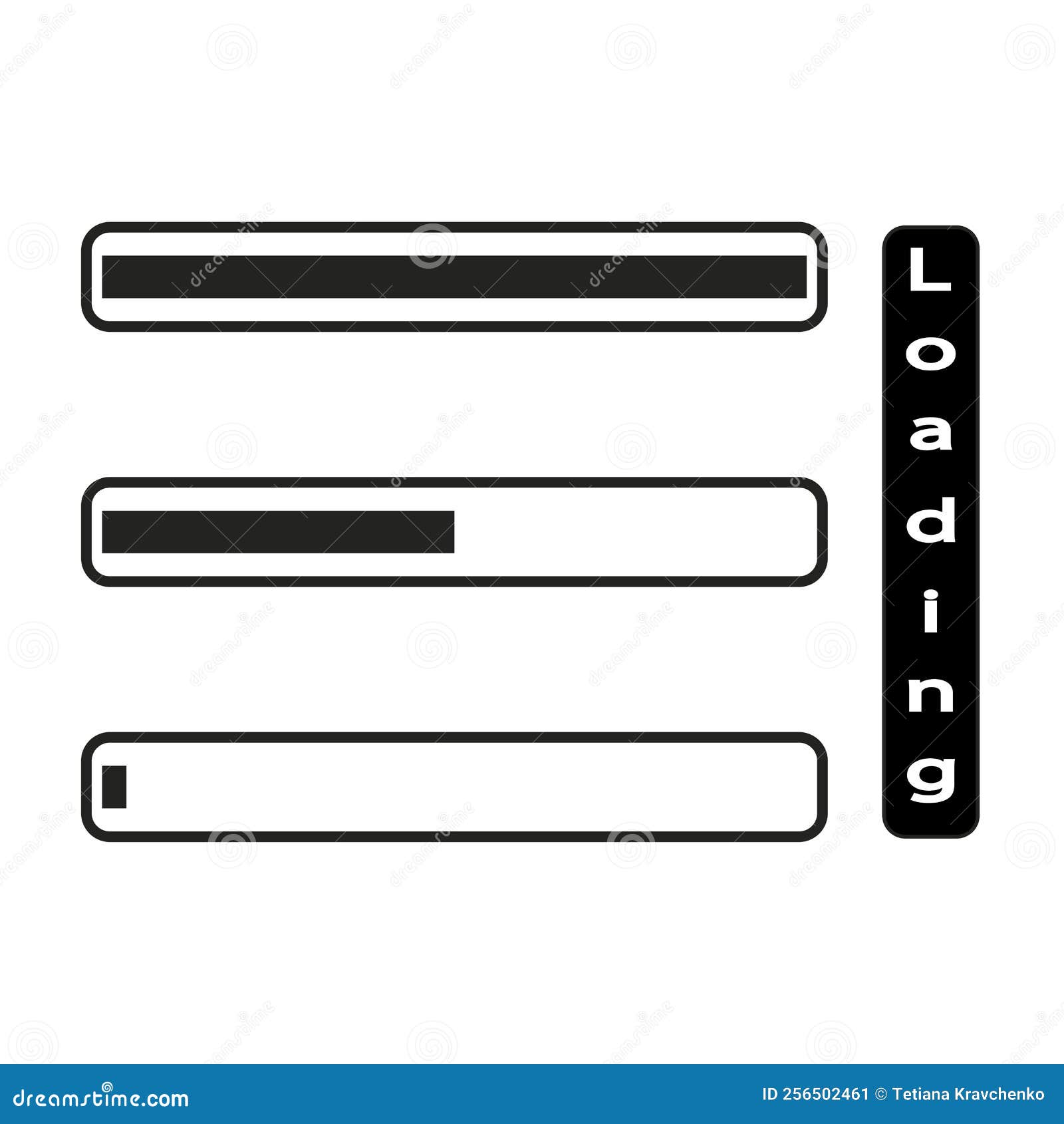 Loading Bar Icon Set. Computer Interface. Vector Illustration. Stock ...
