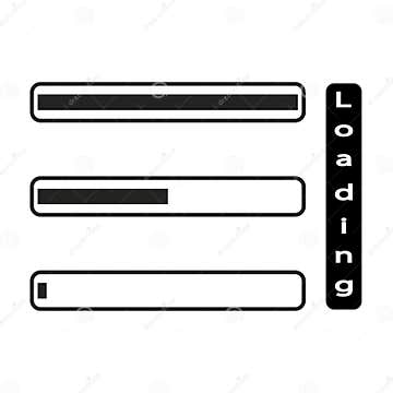 Loading Bar Icon Set. Computer Interface. Vector Illustration. Stock ...