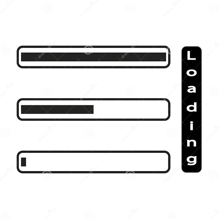 Loading Bar Icon Set. Computer Interface. Vector Illustration. Stock ...