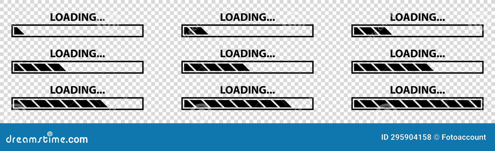 Loading Bar Icon Set - Vector Illustrations Isolated on Transparent ...