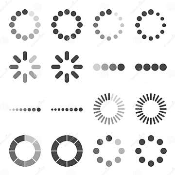Loading Bar Icon Set, Vector Symbol. Stock Vector - Illustration of ...