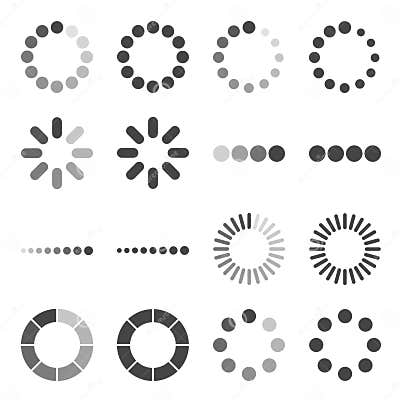 Loading Bar Icon Set, Vector Symbol. Stock Vector - Illustration of ...