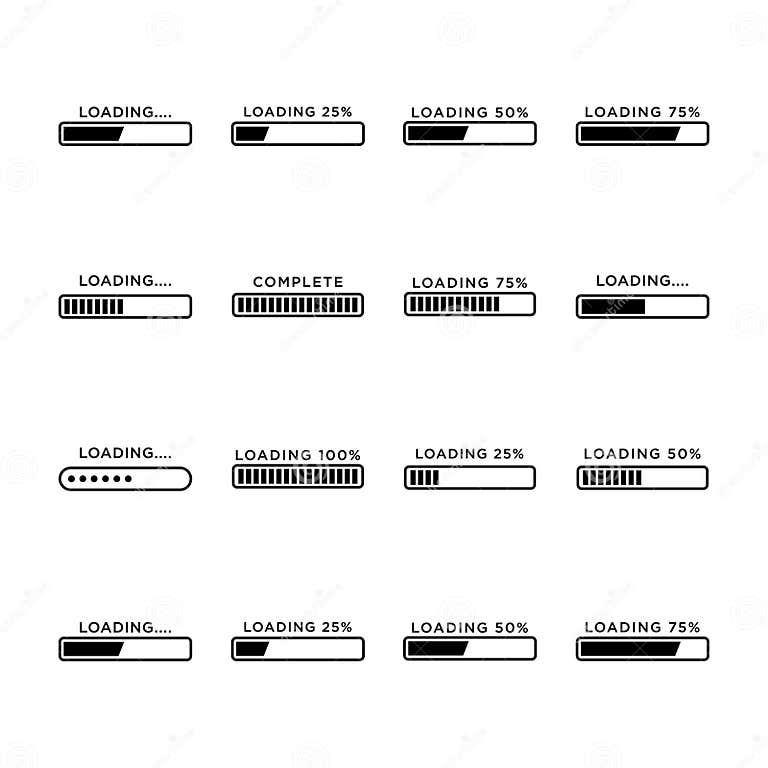Loading Bar Icon Vector Sign and Symbols Design Template Stock ...