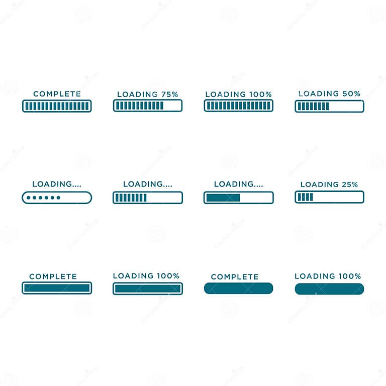 Loading Bar Icon Vector Sign and Symbols Design Template Stock ...