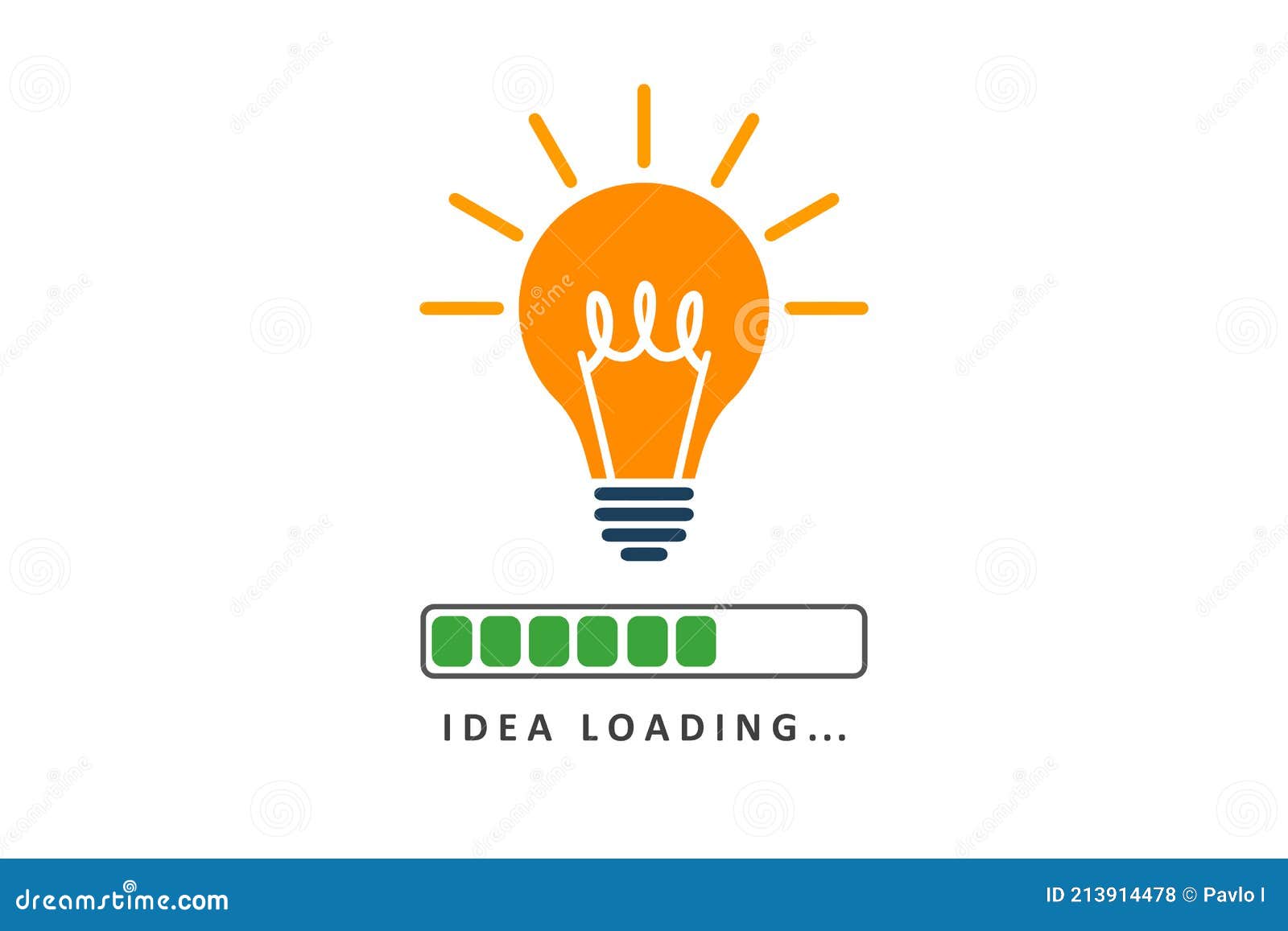 Loading Bar With Idea Beeing Processed On A Light Bulb, Progress Bar ... Loading Bar With Idea Beeing Processed On A Light Bulb, Progress Bar ...