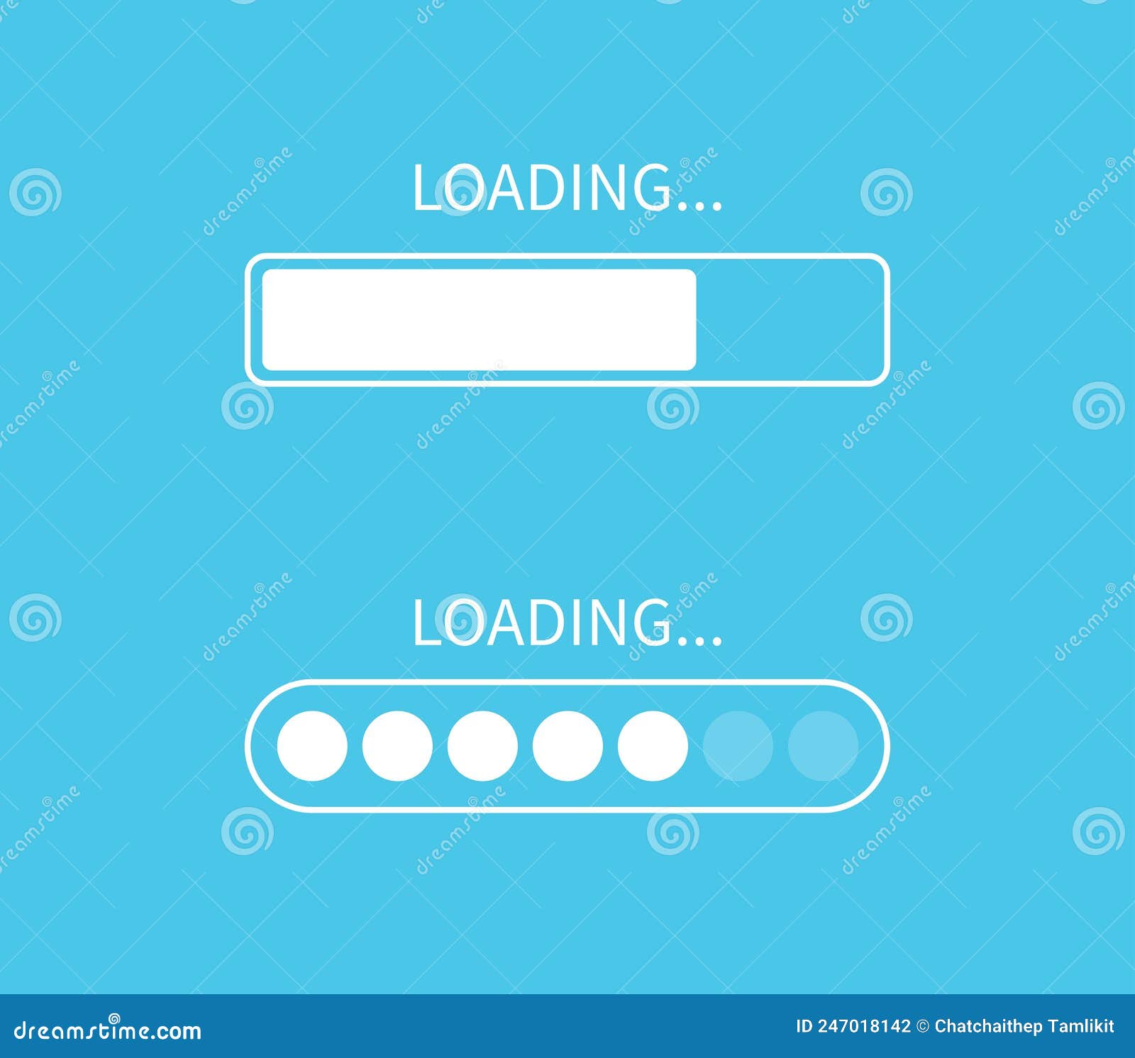 Loading Bar Isolated on Blue Background. Progress Bar Icon. Vector ...