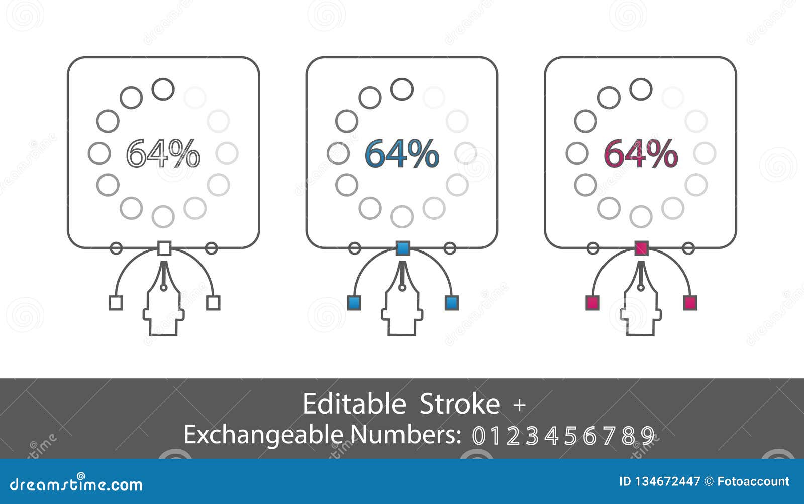 Loading Bar - Outline Styled Icon - Editable Stroke and Exchangeable ...