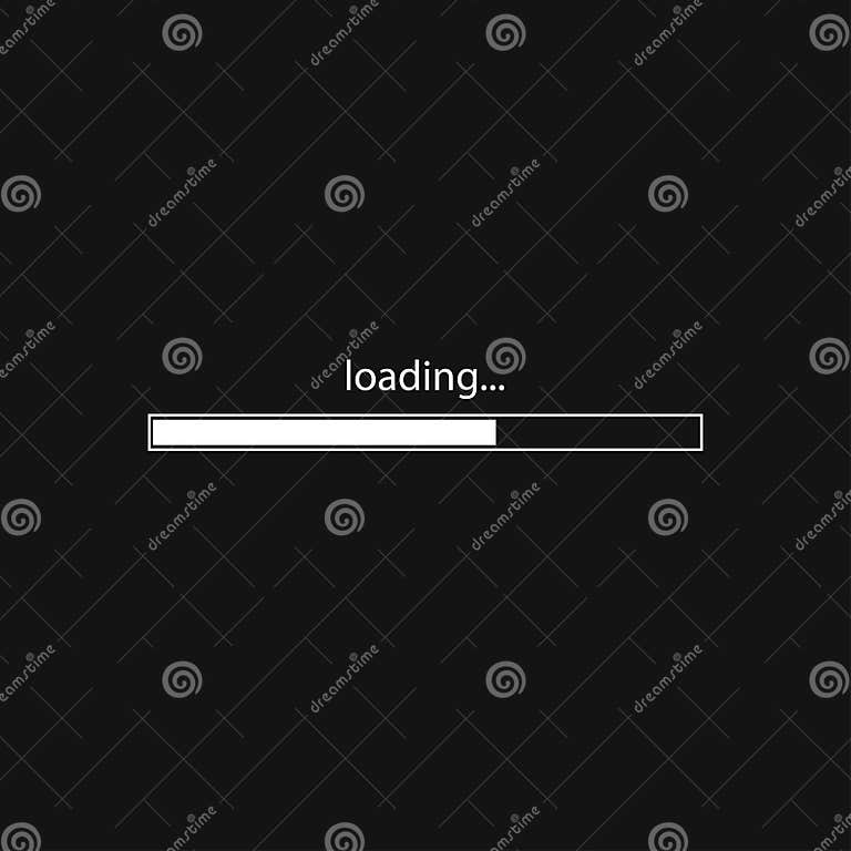 Loading Bar. Progress Bar. Loading Sign. Black Background. Vector ...