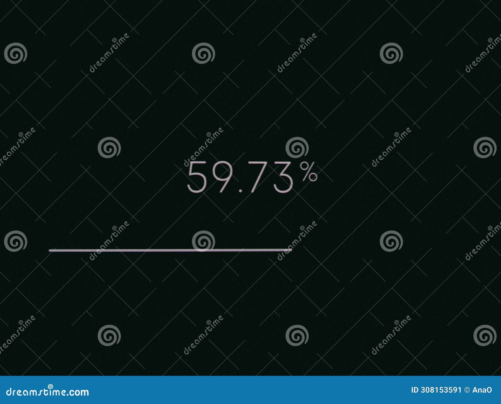Loading Bar, Progress Bar on Black Screen. Loading Bar at 59.73 , on ...