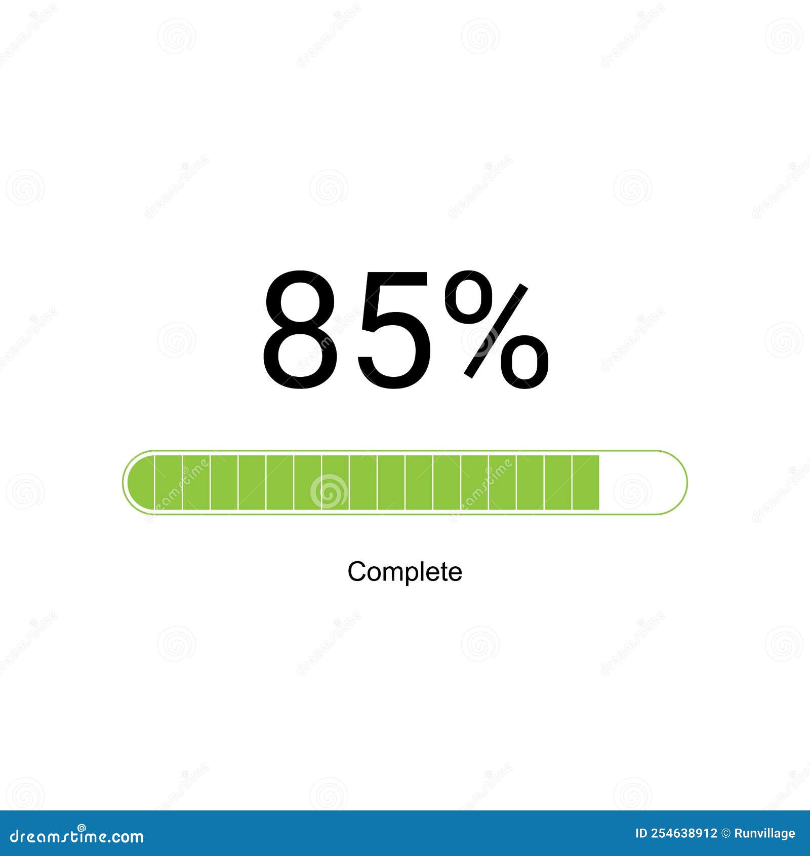 Loading Bar Progress Icons, Load Sign Green Vector Illustration. System ...