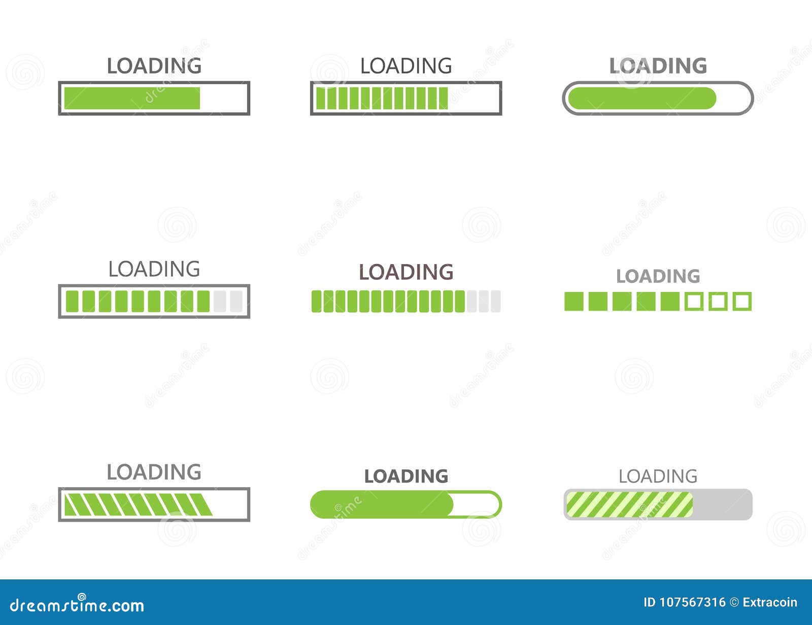 Loading bar progress icons stock vector. Illustration of element ...