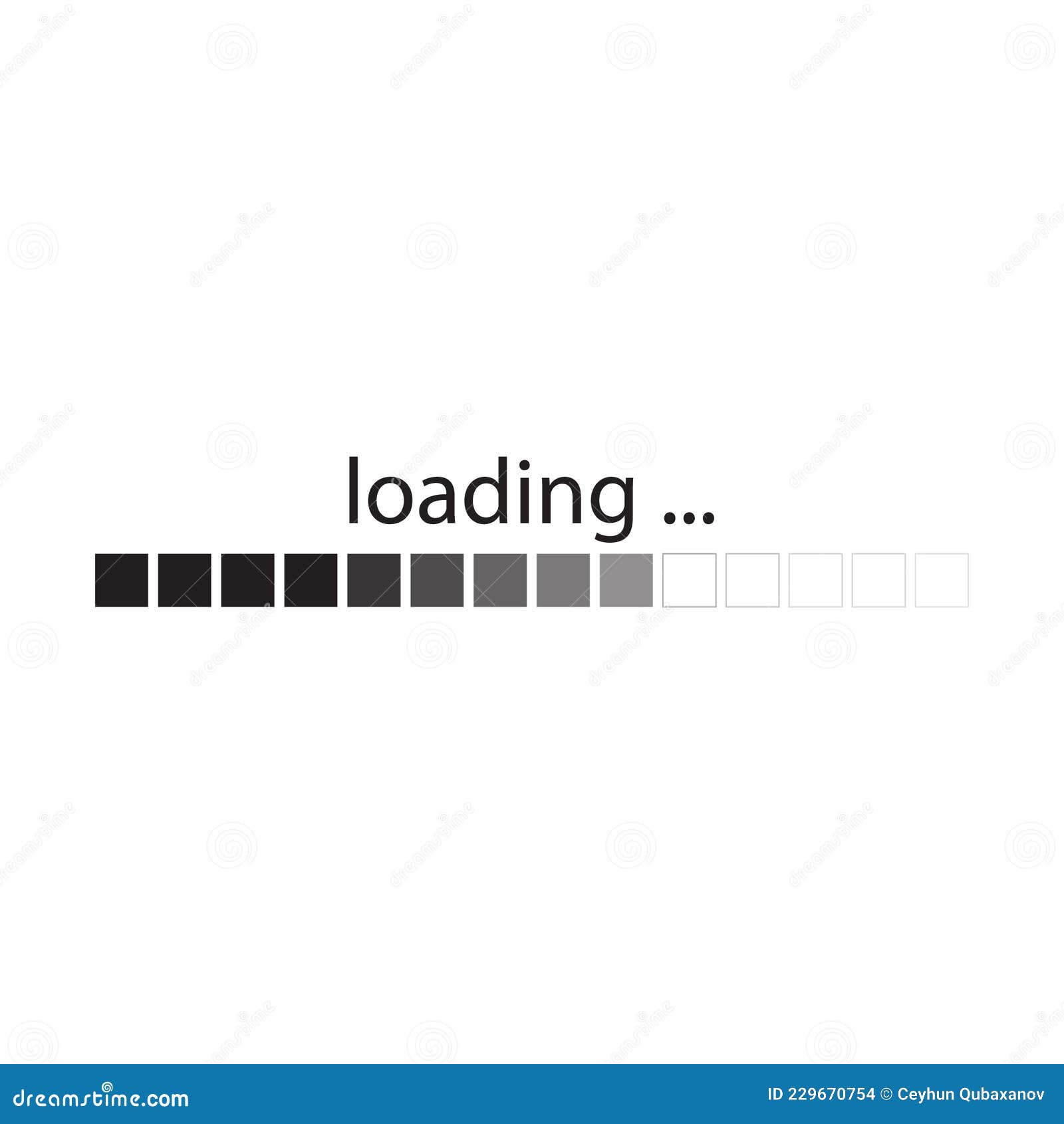 Loading Bar Progress Icons, Vector Black and White Illustration of ...