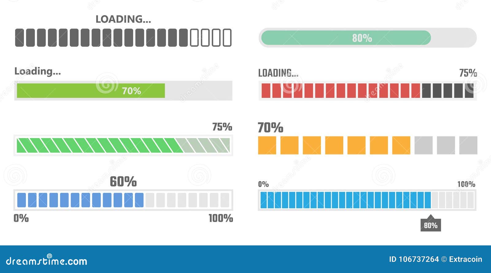 Loading bar progress stock vector. Illustration of interface - 106737264