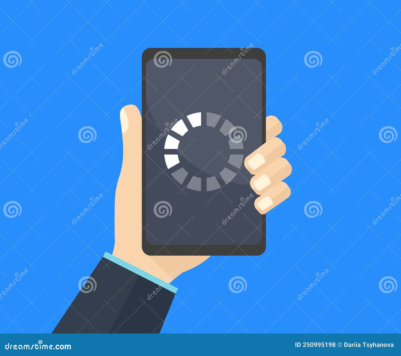 Loading Bar Progress on Smartphone Screen, Loading Data on Mobile Logo ...