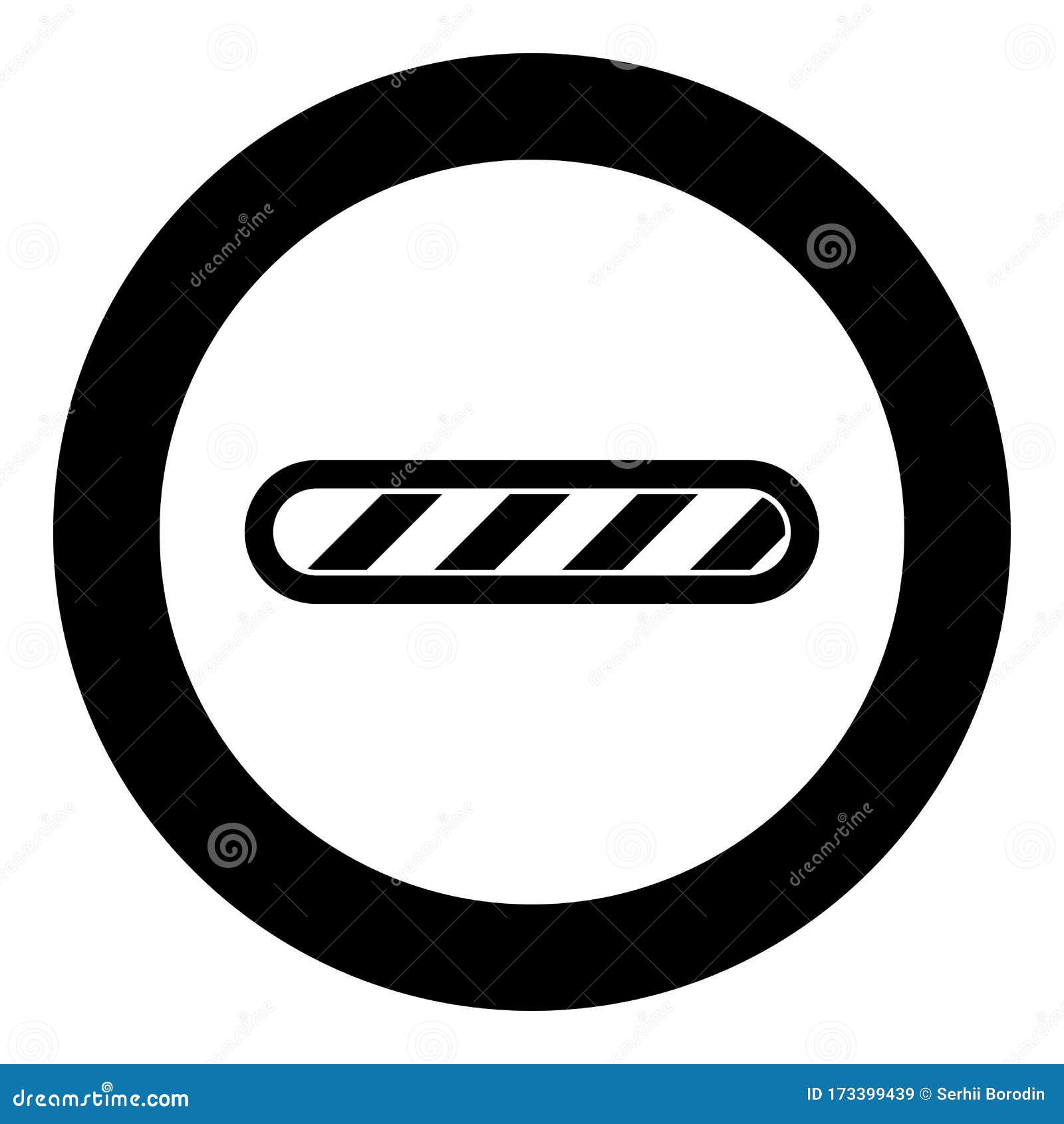 Status Bar. Circle And Line Indicators For Upload. Black Reboot And ...