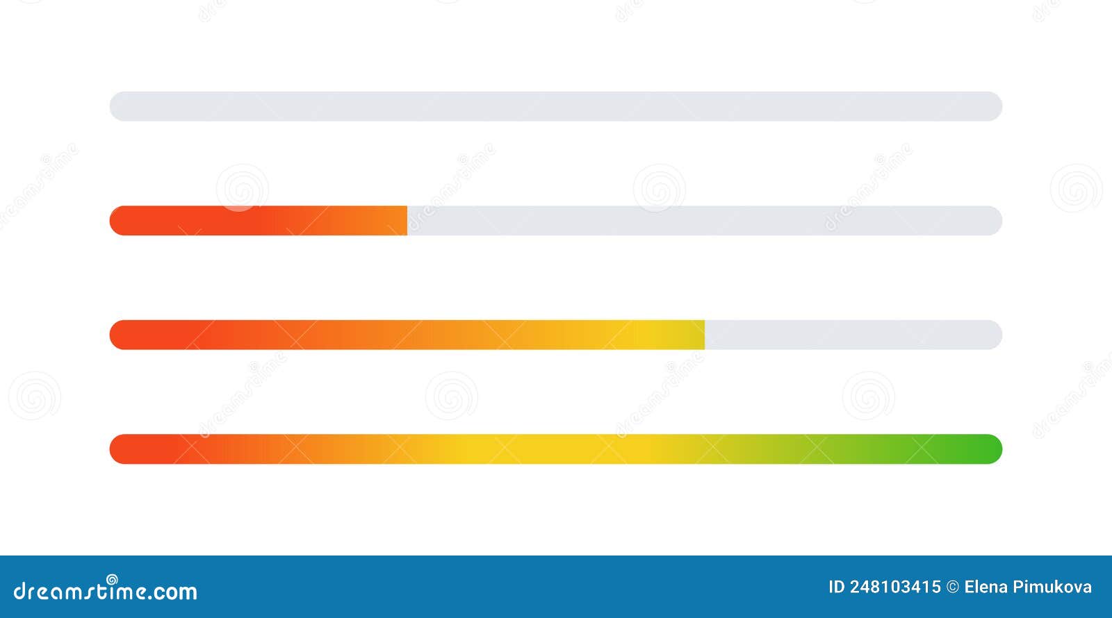 Loading Bar. Progress Visualization. Web App Interface Element. Gradient Color Line Set. Load ...