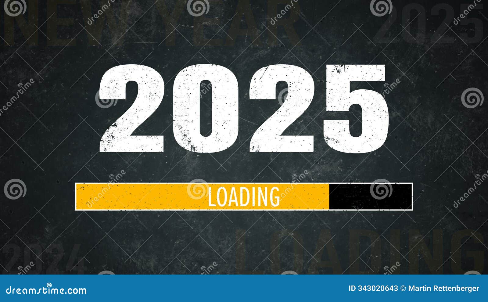 2025 With Loading Icon Flat Style. Progress Bar Almost Reaching Happy ...
