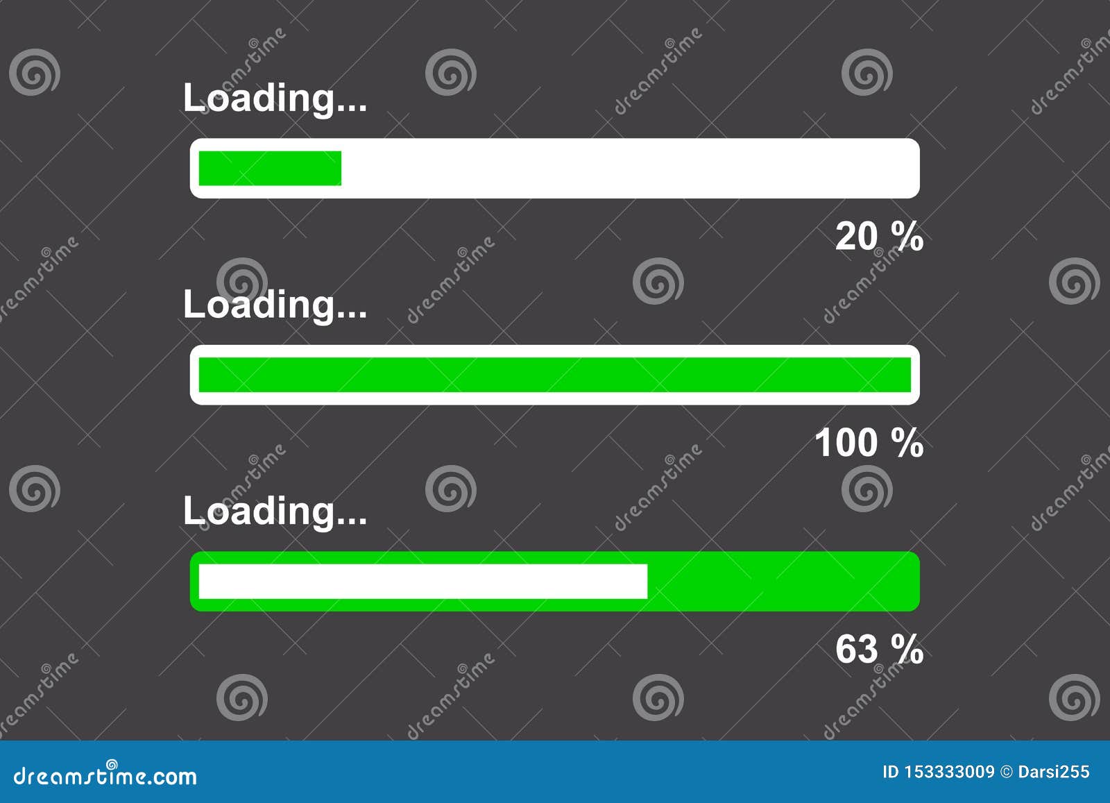 Loading Bar Set, Vector Illustration. Stock Illustration - Illustration ...