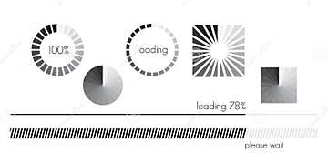 Loading bar set stock vector. Illustration of progress - 69499193