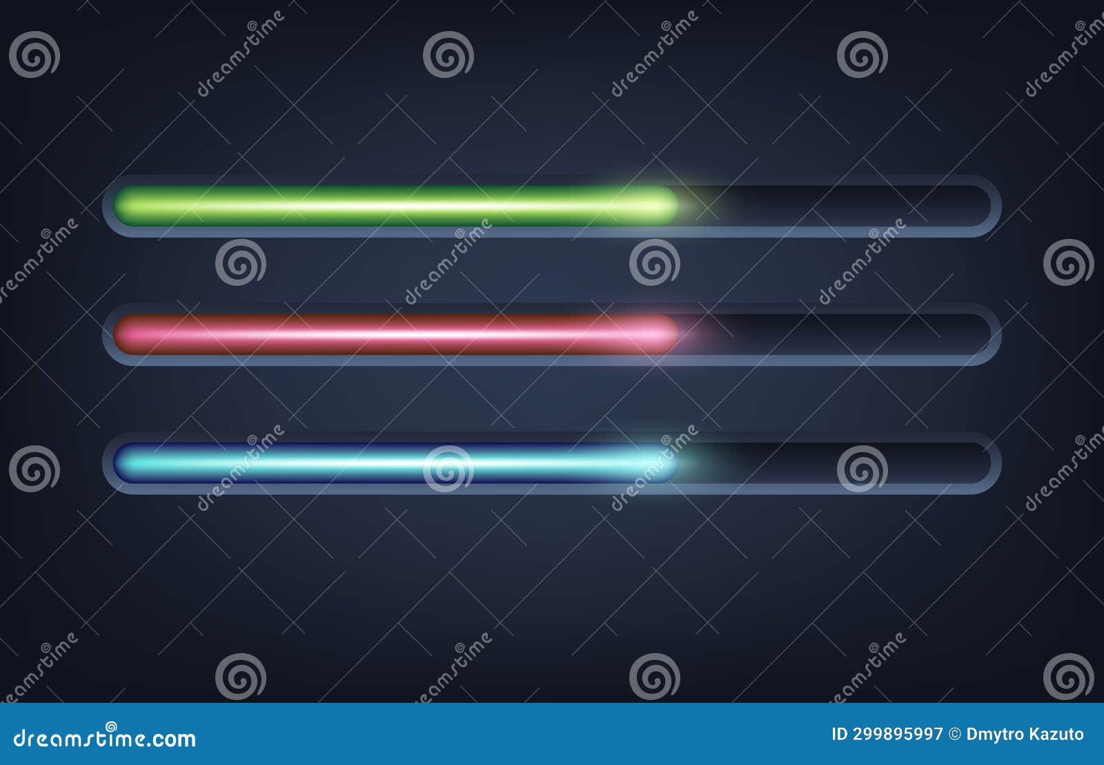 Loading Bar Or Slider Bar. Vector Clipart Isolated On Dark Background ...