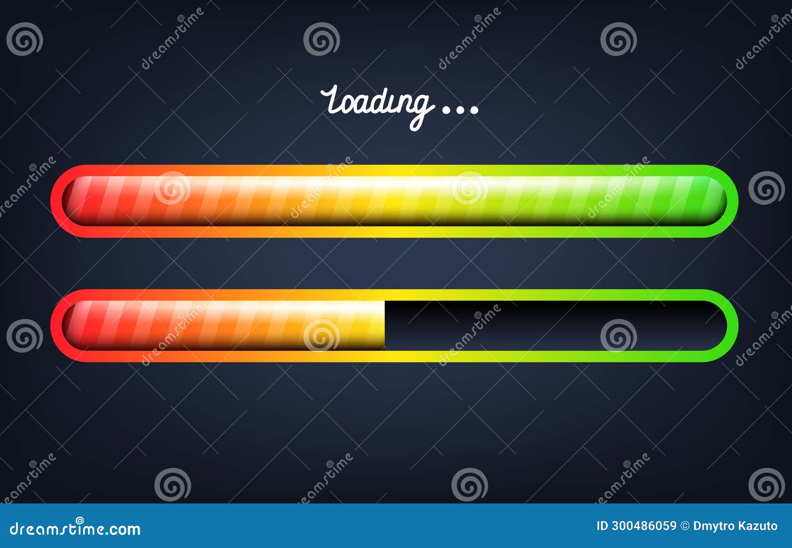 Loading Bar Or Slider Bar. Vector Clipart Isolated On Dark Background ...