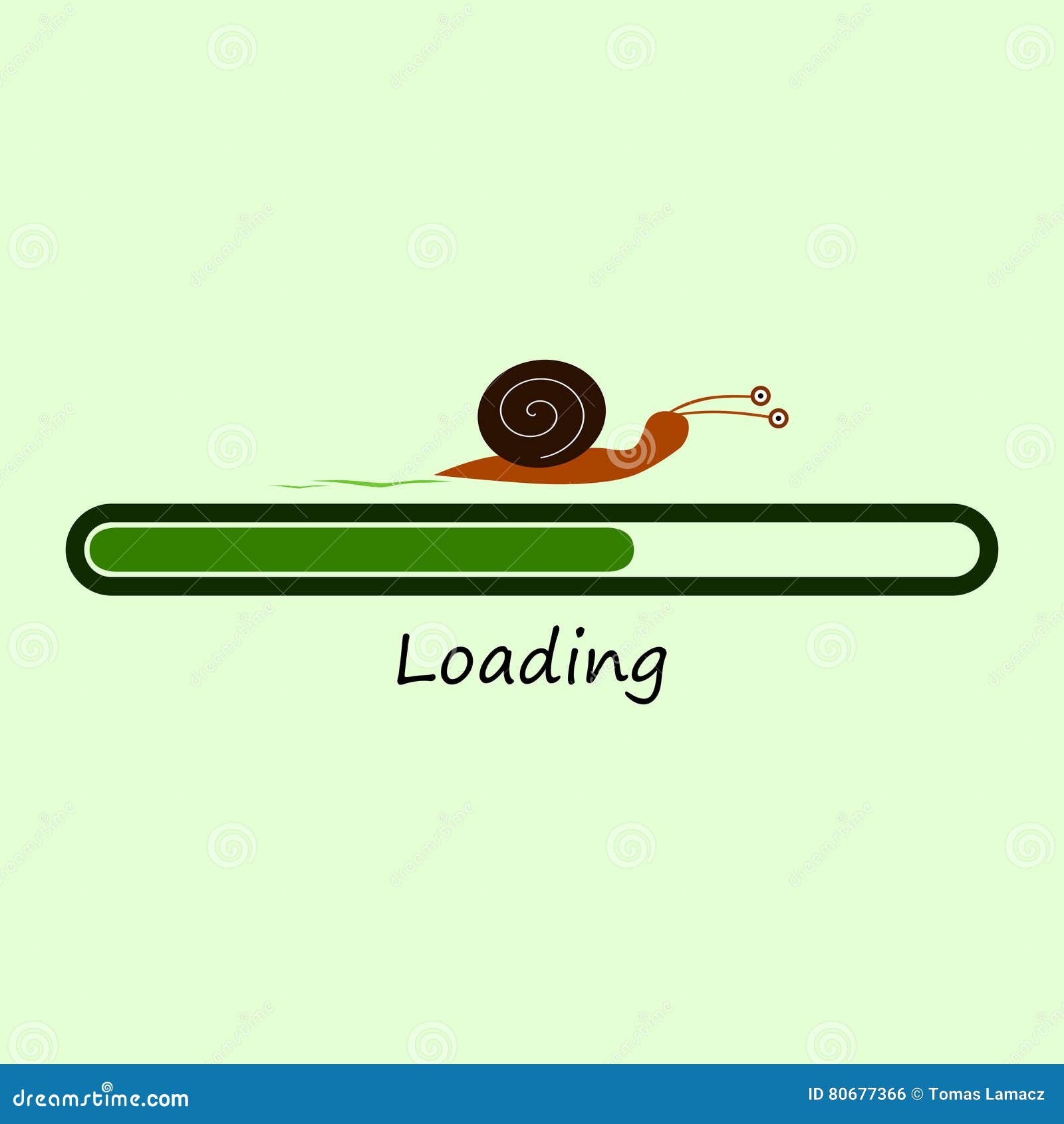 Loading Bar With Snail Vector Illustration | CartoonDealer.com #80677366