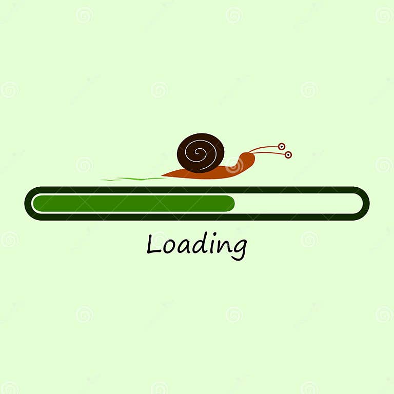 Loading bar with snail stock vector. Illustration of internet - 80677366