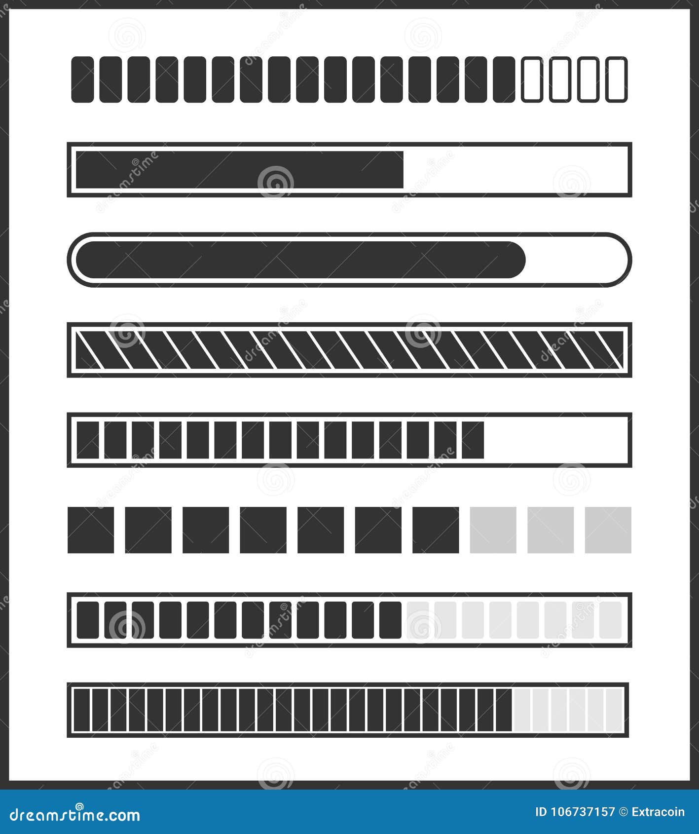 Loading bar vector stock vector. Illustration of element - 106737157