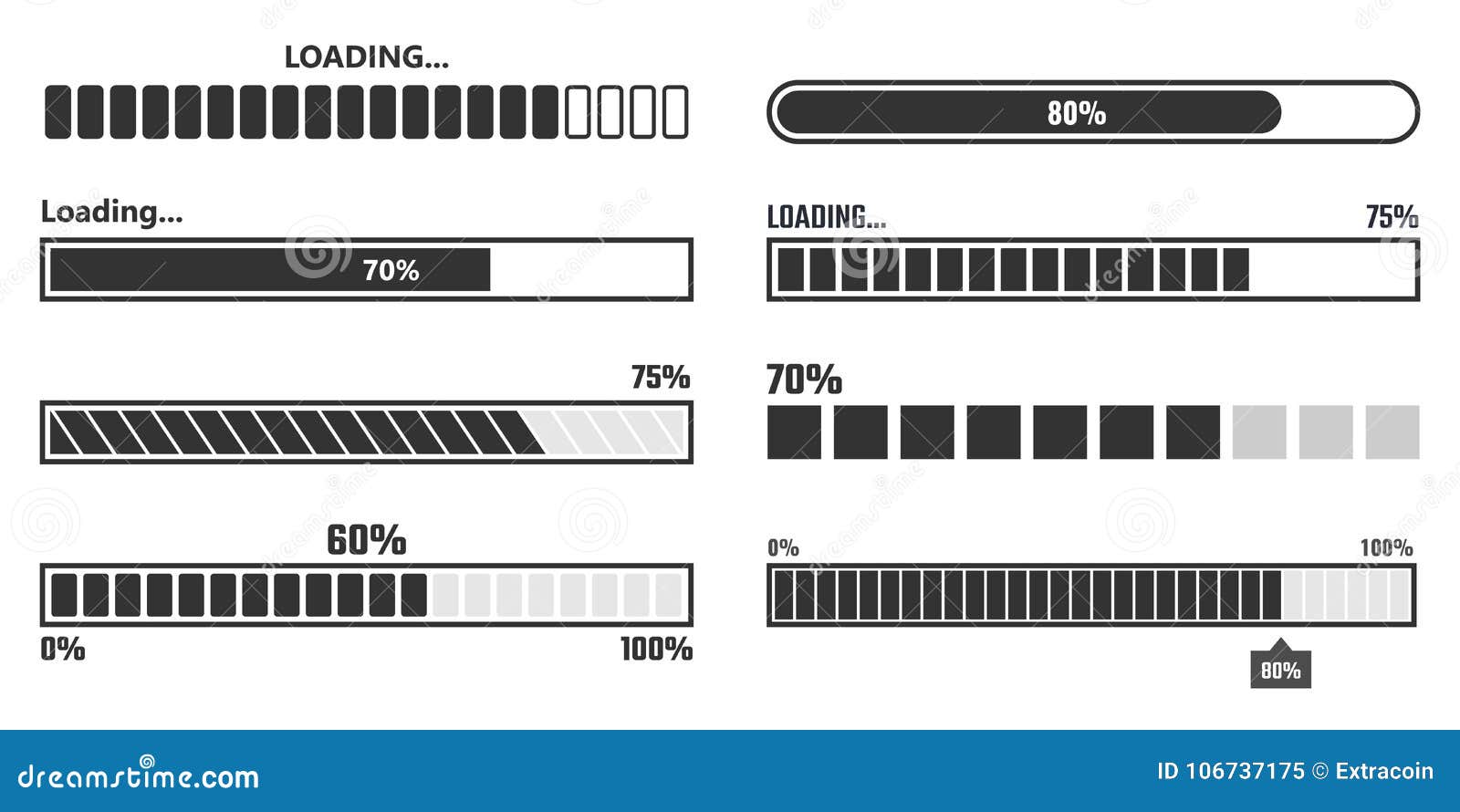 Loading bar for web stock vector. Illustration of flat - 106737175