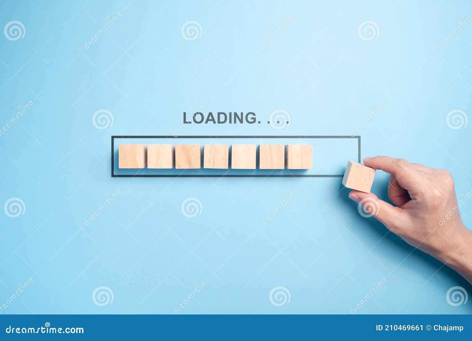 Loading Bar with Wooden Blocks Stock Image - Image of countdown, copy ...