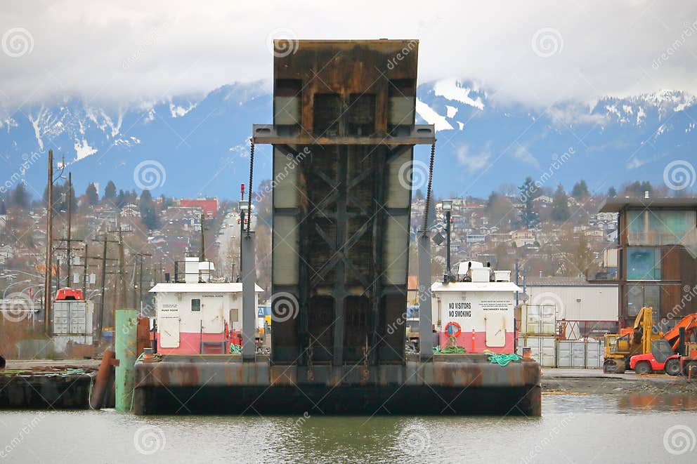 Loading Barge with Ramp stock photo. Image of outside - 88786588