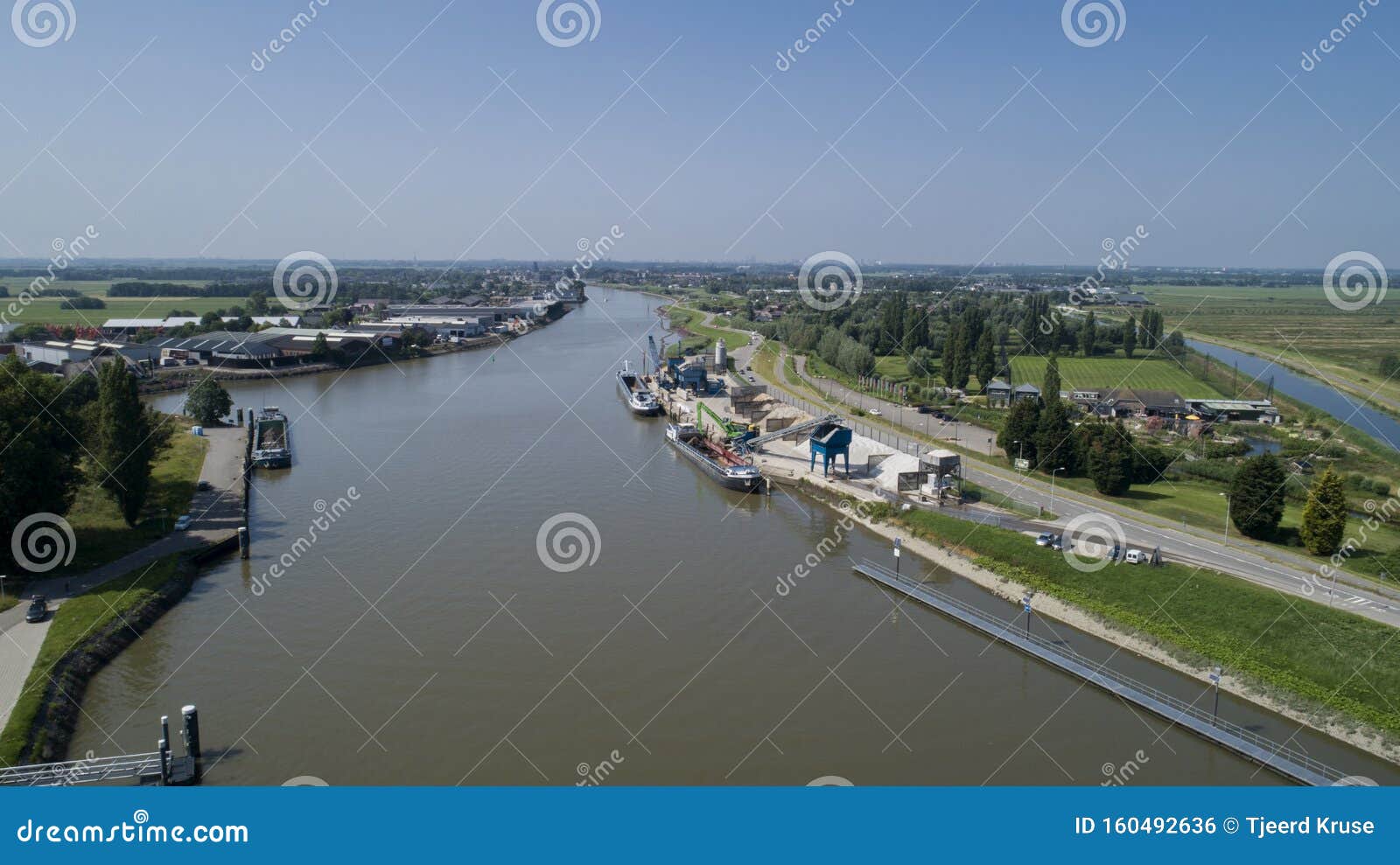 Loading Barge with Sand and Rubble on a Small Berth. Freight Transport ...