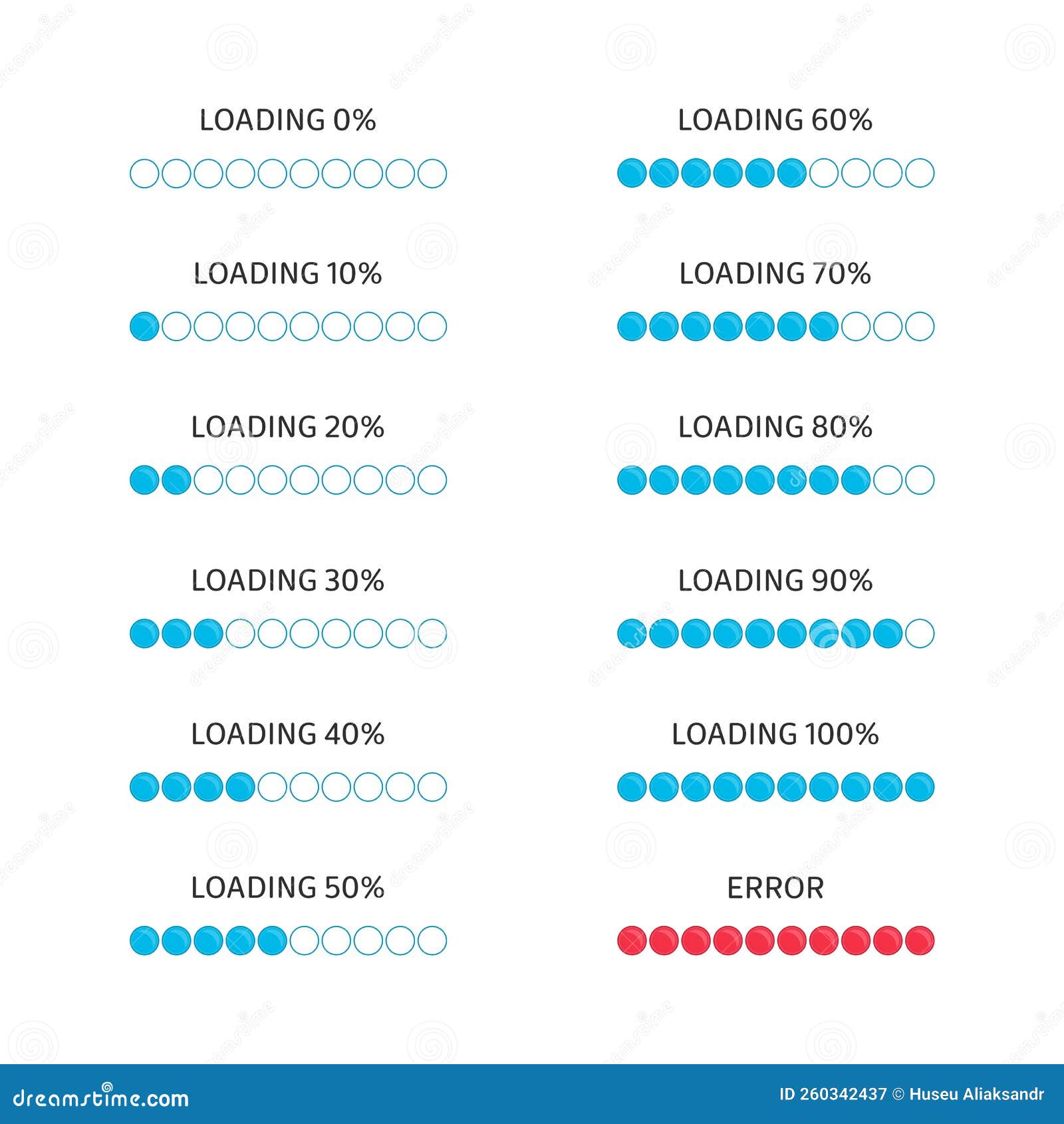 Vector loading bar. stock vector. Illustration of banner - 260342437