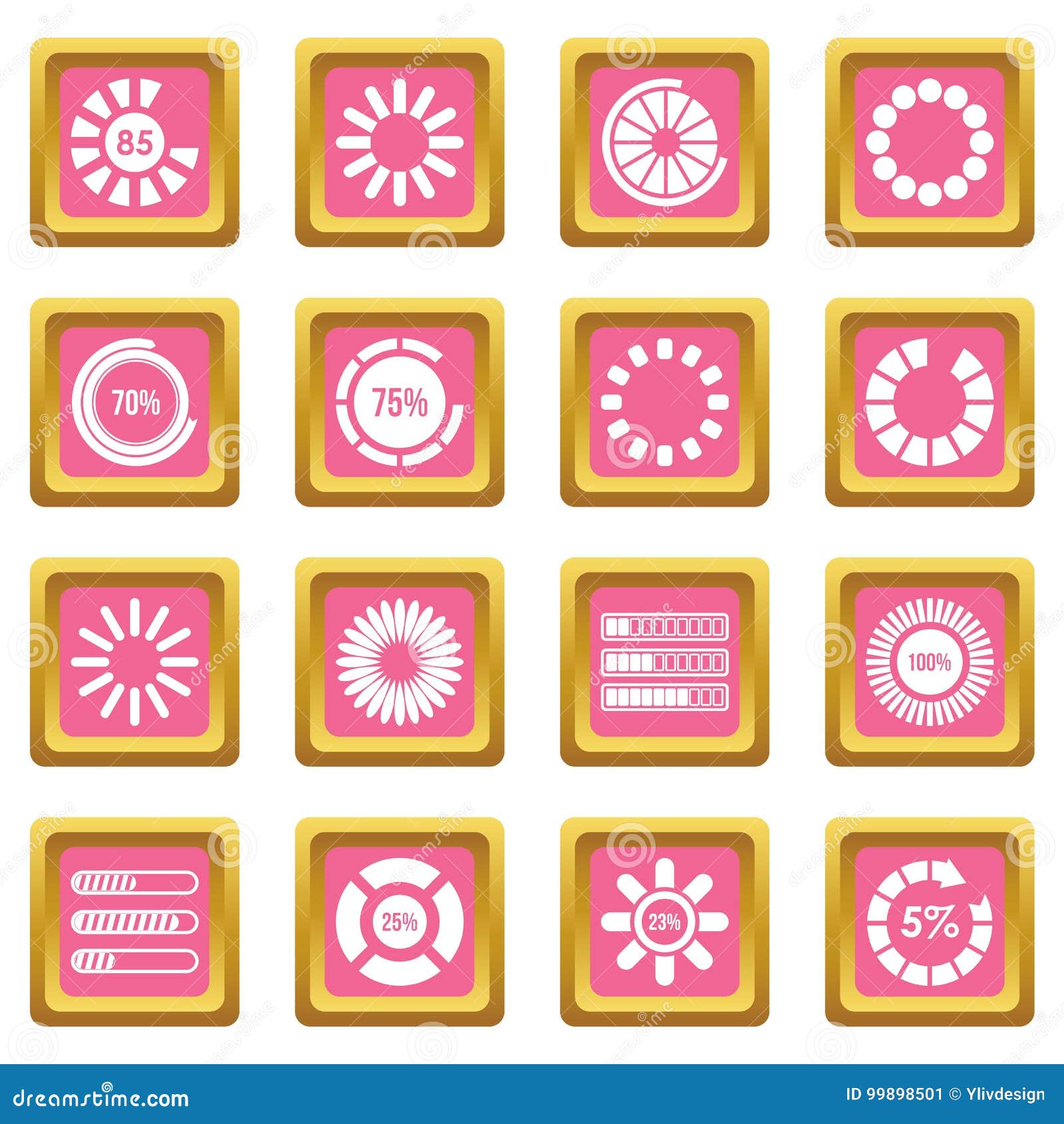 Loading Bars and Preloaders Icons Pink Stock Vector - Illustration of ... Loading Bars and Preloaders Icons Pink Stock Vector - Illustration of ...