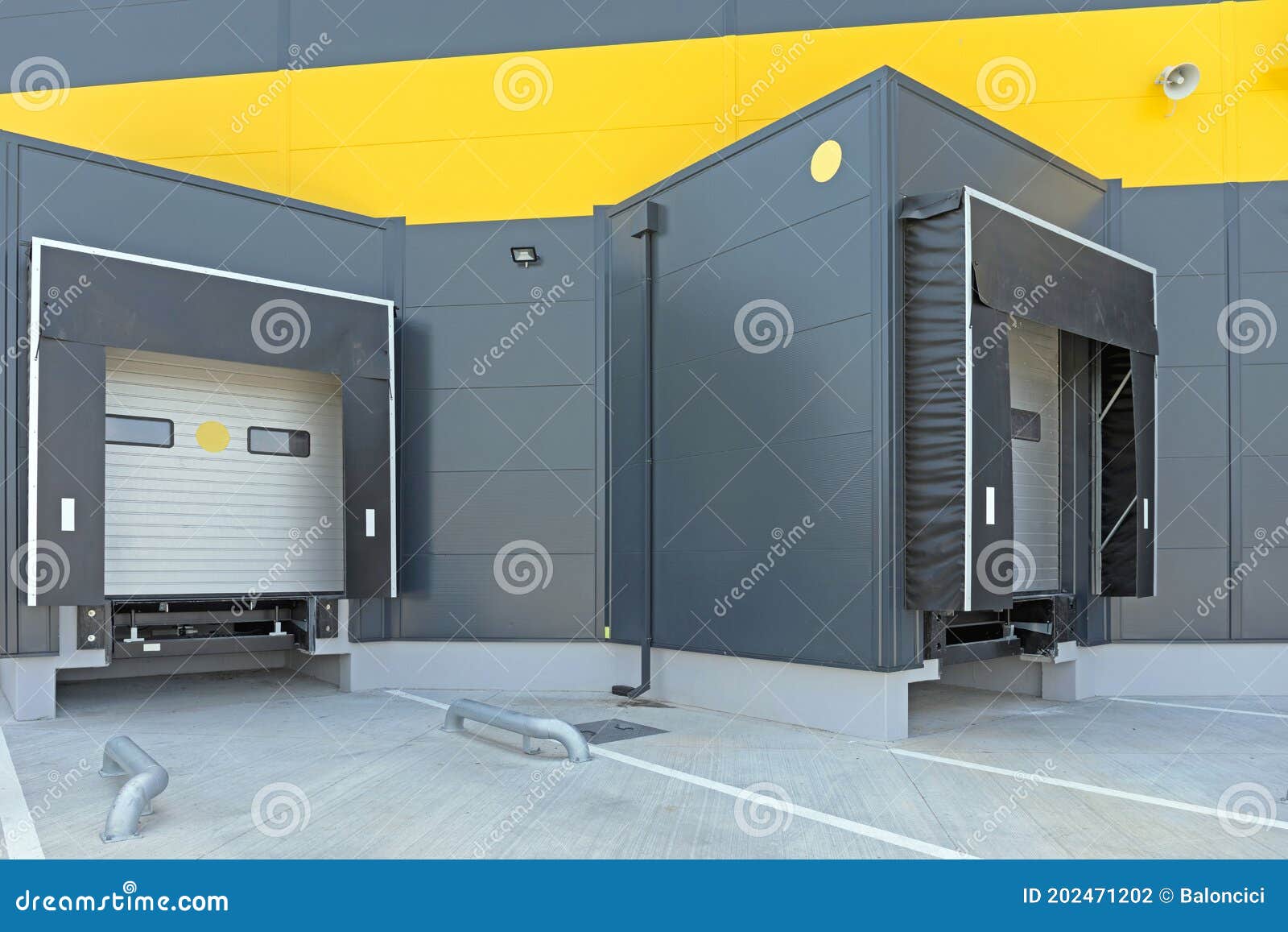 Loading Bay Cargo Doors stock photo. Image of delivery - 202471202