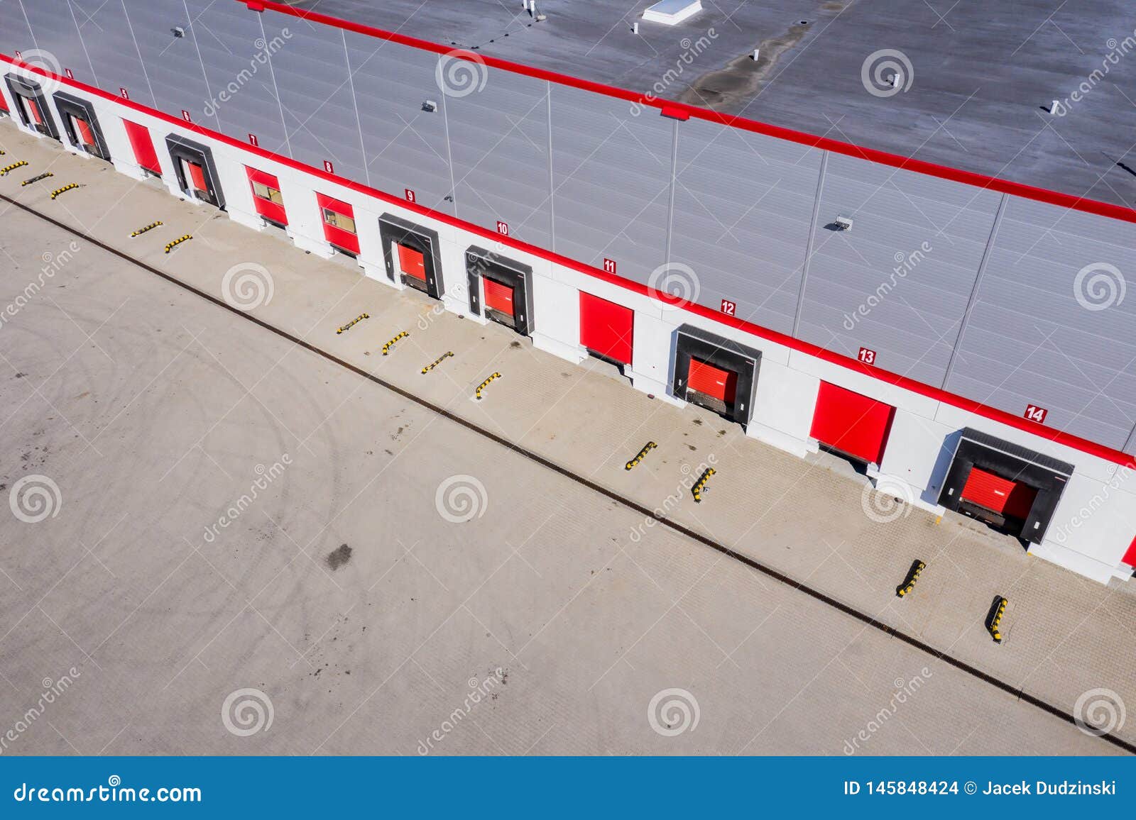 Loading Bay, Industrial Building, Logistics - Aerial View Stock Photo ...
