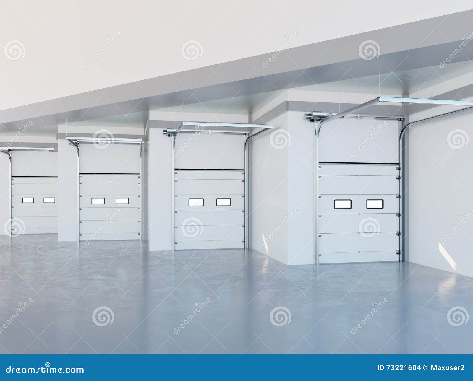 Loading Bay Zone of Modern Warehouse 3d Illustration Stock Photo ...