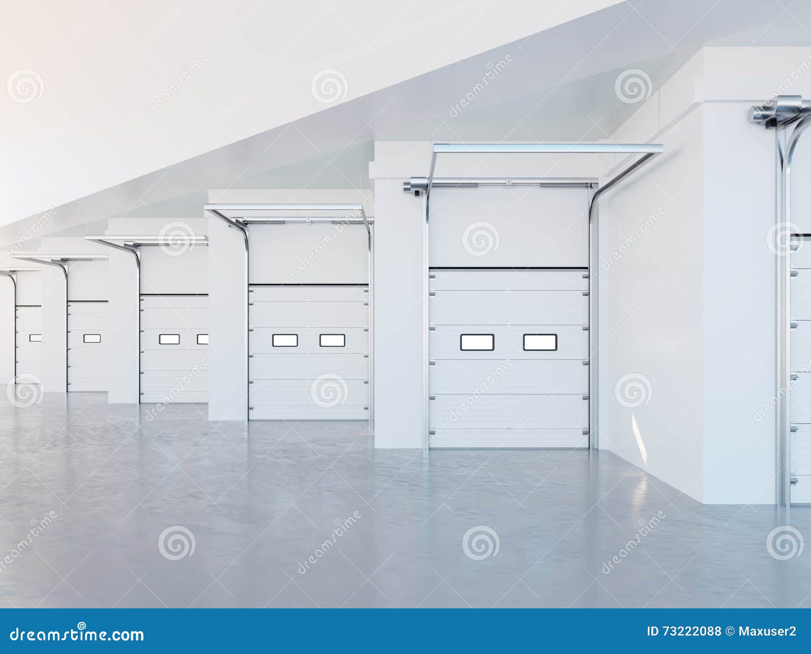 Loading Bay Zone of Modern Warehouse 3d Illustration Stock Photo ...